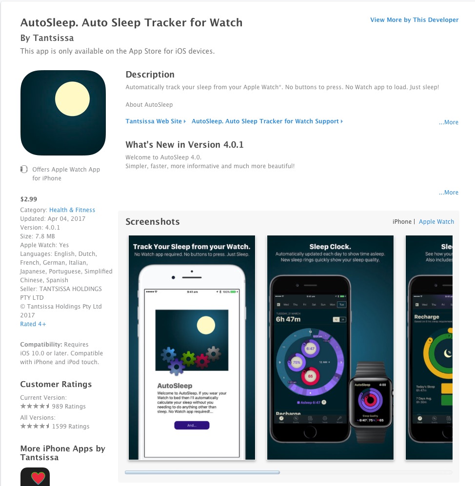 "AutoSleep" The app measures and tracks quality of sleep Review - DO IT ...